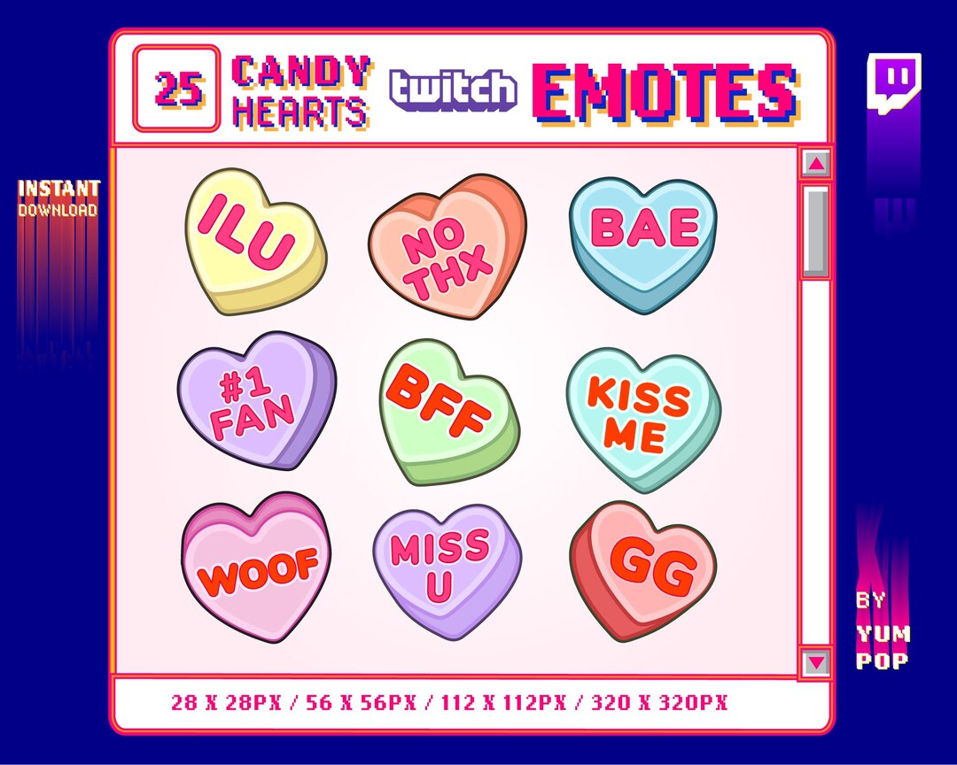 Valentine's Day Emotes, Twitch Badges, Discord Emotes Bundle, Love ...