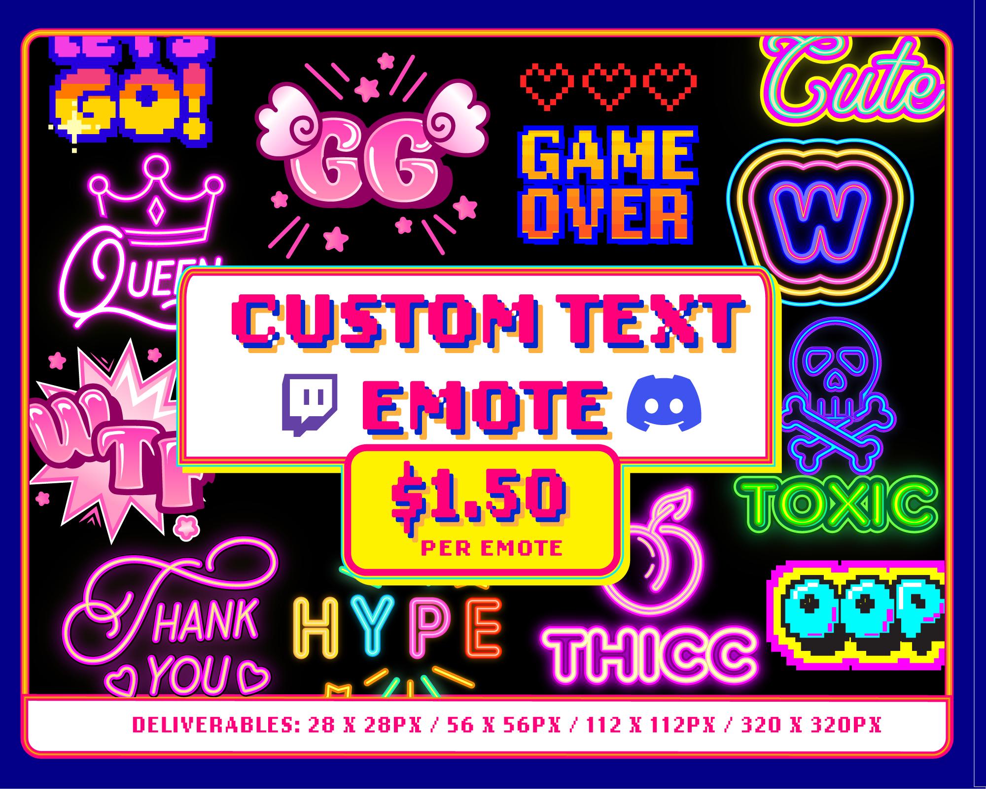 Neon Text Twitch Emotes, Twitch and Discord Emotes Bundle, Lurk Emote ...
