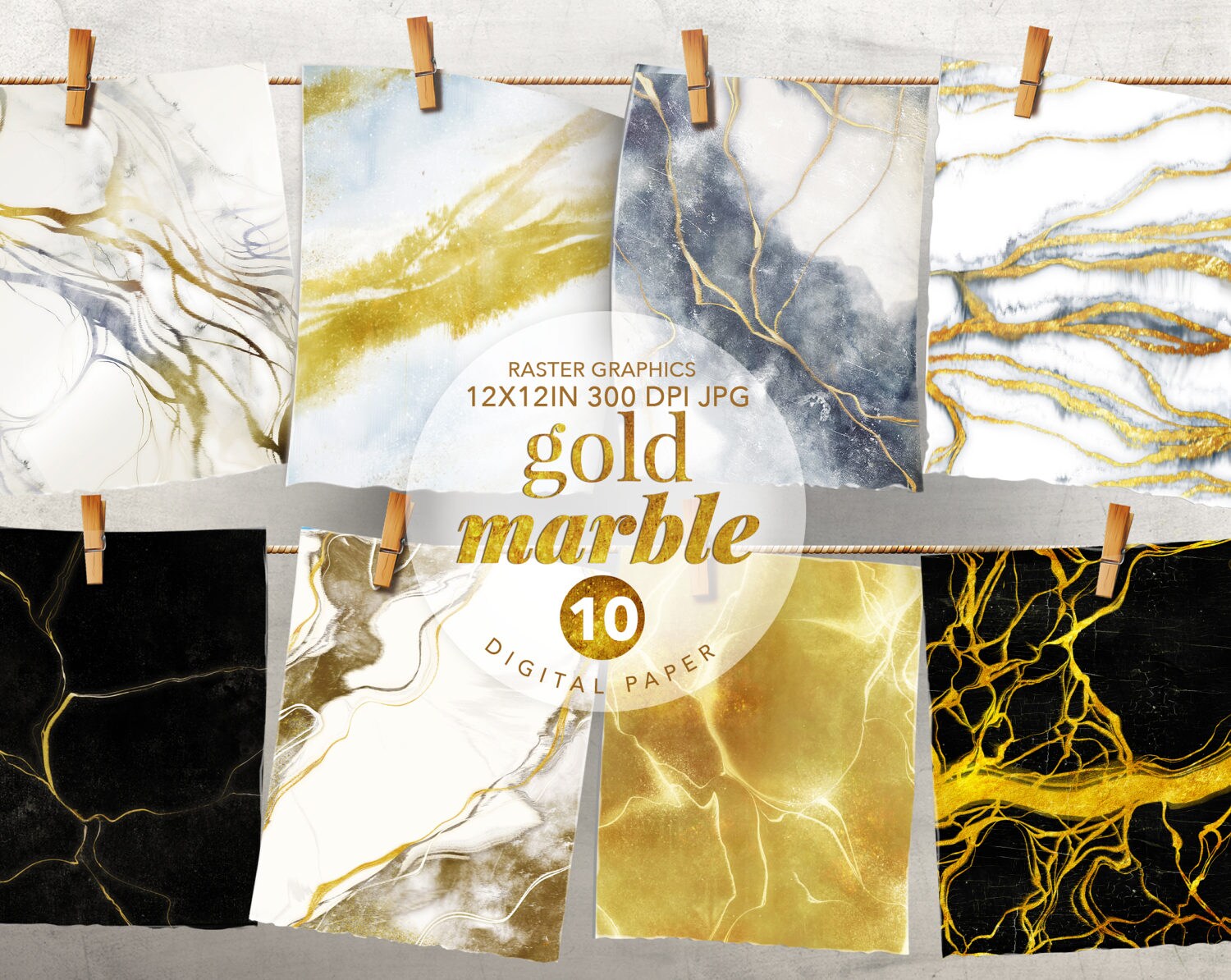 Gold Marble Digital Paper, Gold Wallpaper, Gold Marble Textures, Gold ...