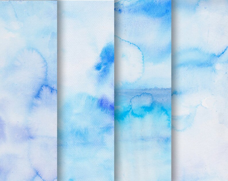 Sea Blue Watercolor Digital Paper Watercolor Washes Texture - Etsy
