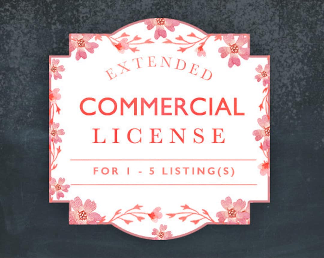 Extended Commercial License for ONE (1) - FIVE (5) Clipart Listing(s ...