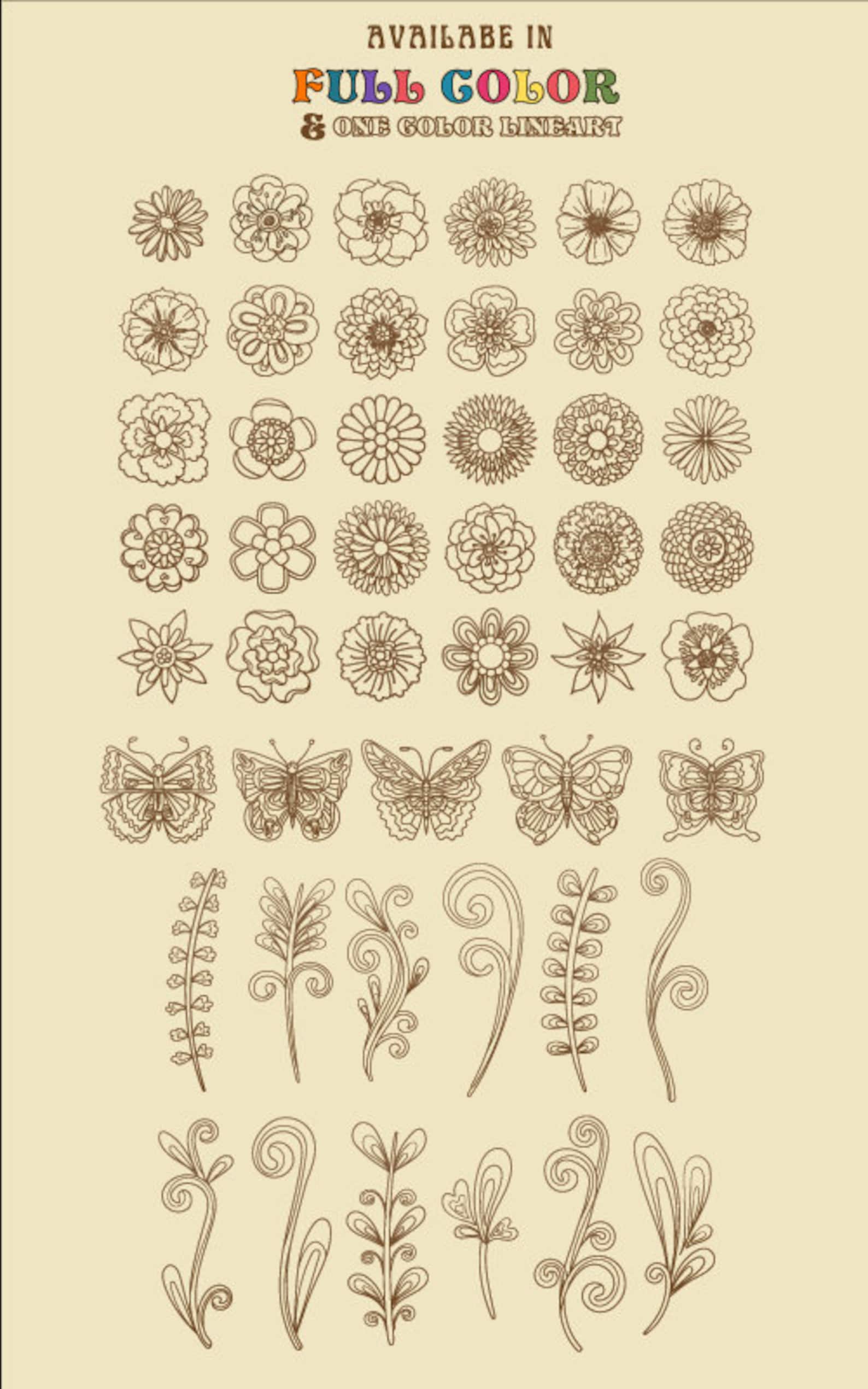 70s Retro Flower Power Design Bundle SVG Ai EPS PNG, Groovy Retro Art ...