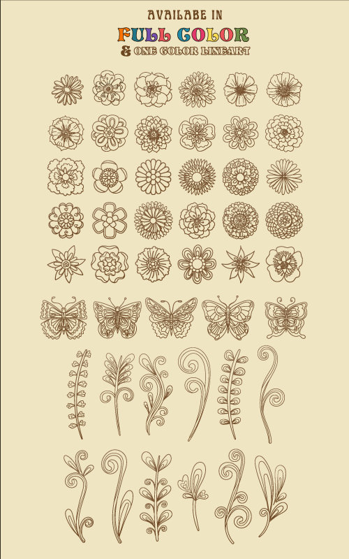 70s Retro Flower Power Design Bundle SVG Ai EPS PNG Groovy - Etsy