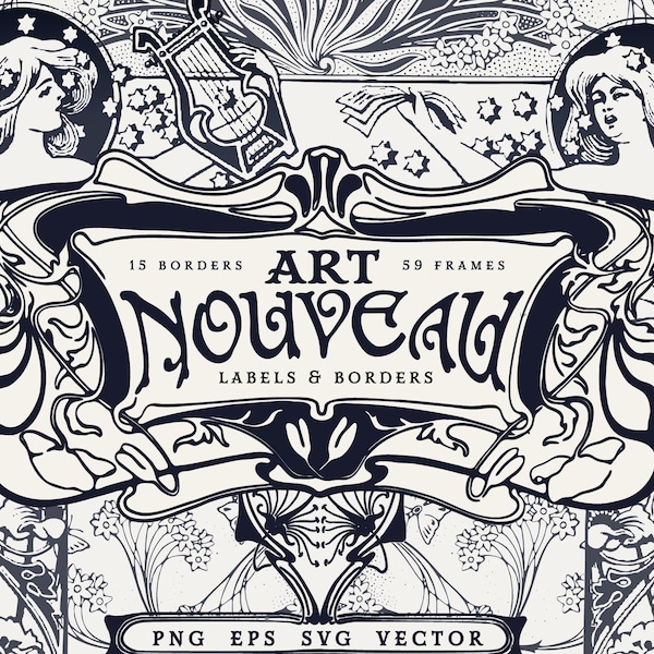 Round Art Nouveau Svg - Etsy UK