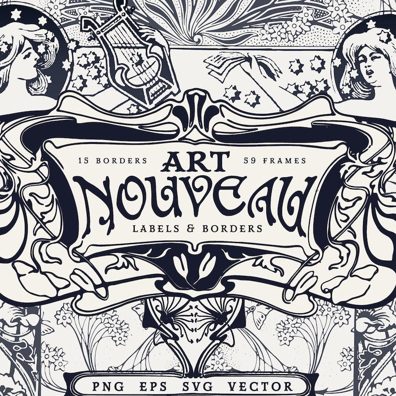 Round Art Nouveau Svg - Etsy UK