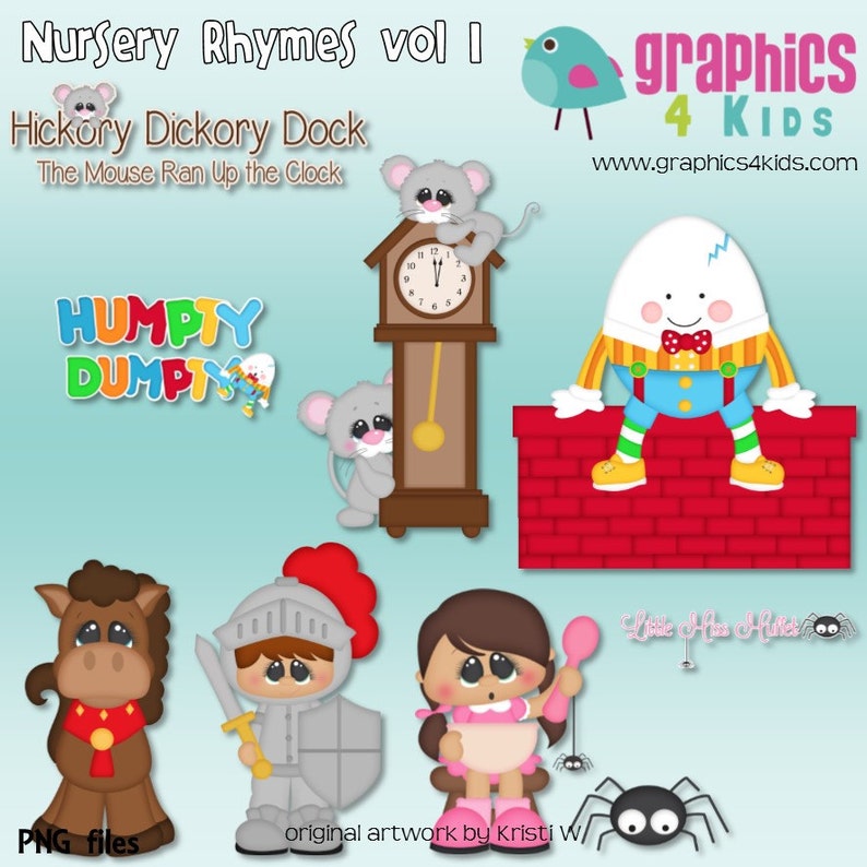 Nursery Rhymes 1 Digital Clip art for scrapbooking party | Etsy