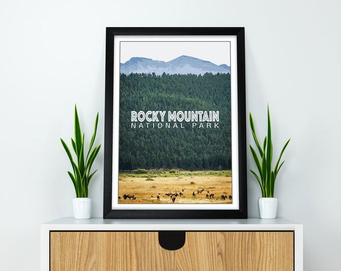 FINAL SALE: RMNP 12"x18" Moraine Park Travel Poster - Rocky Mountain ...