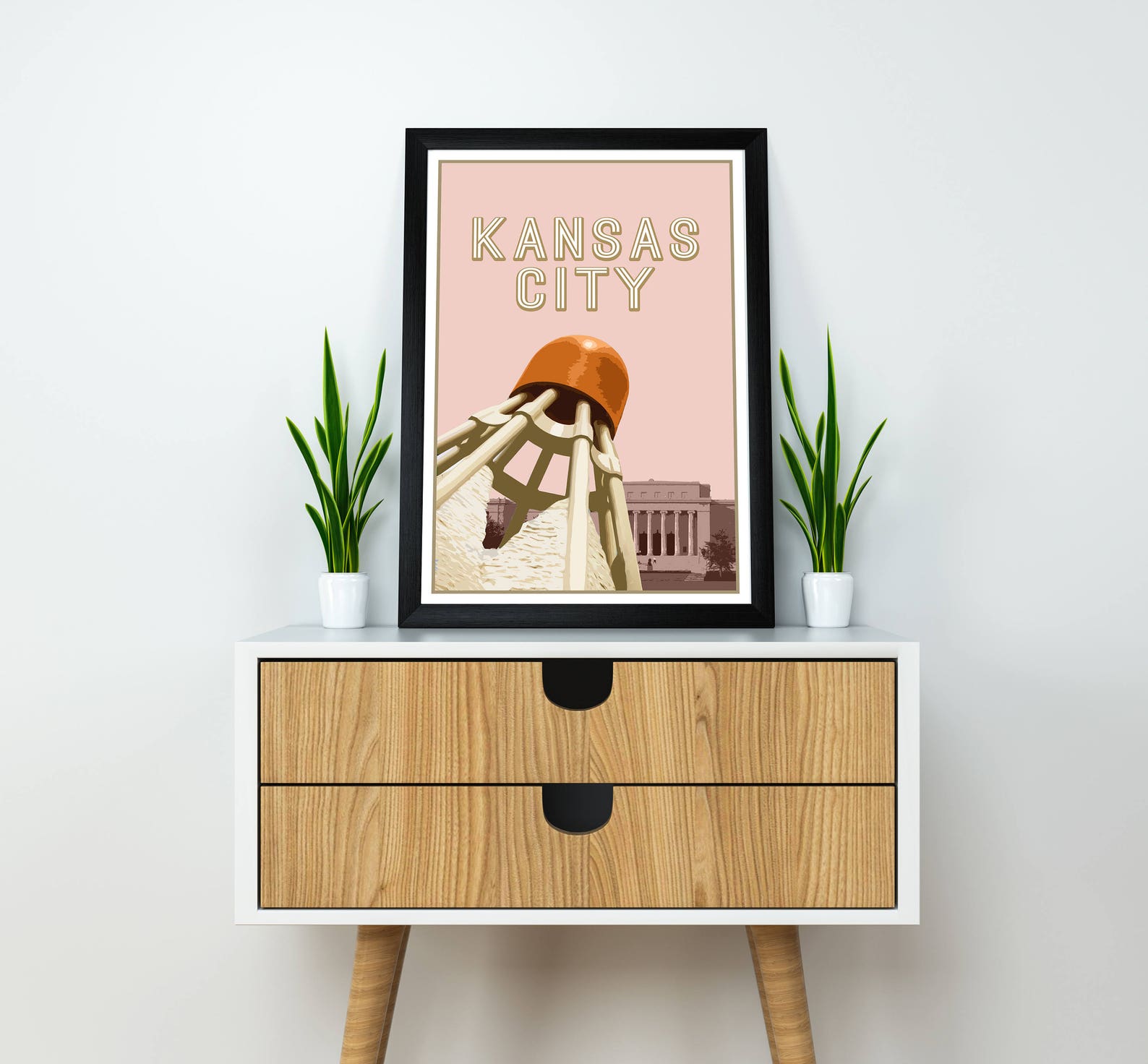 Kansas City 12x18 Nelson Shuttlecock Travel Poster - Etsy