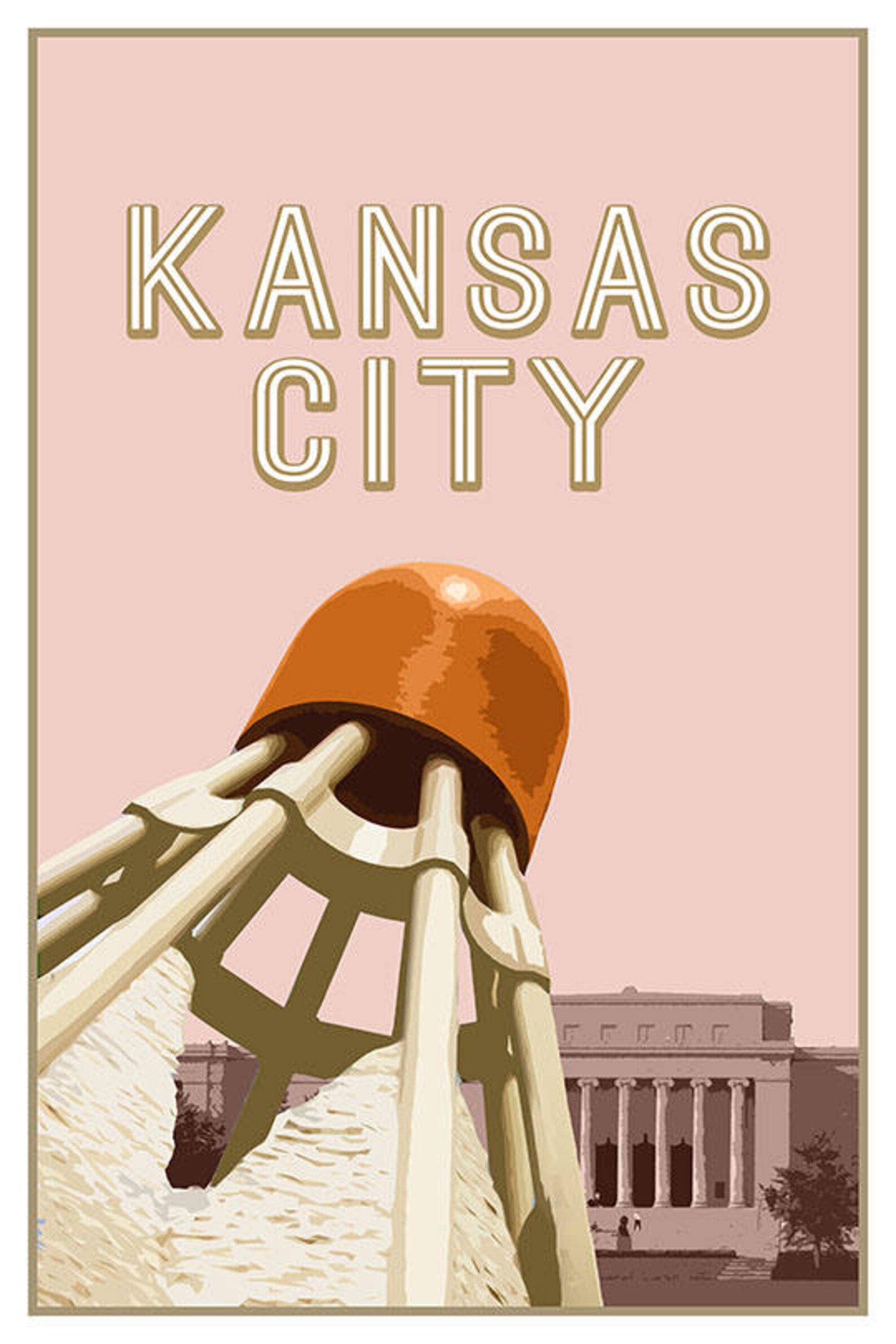 Kansas City 12x18 Nelson Shuttlecock Travel Poster - Etsy