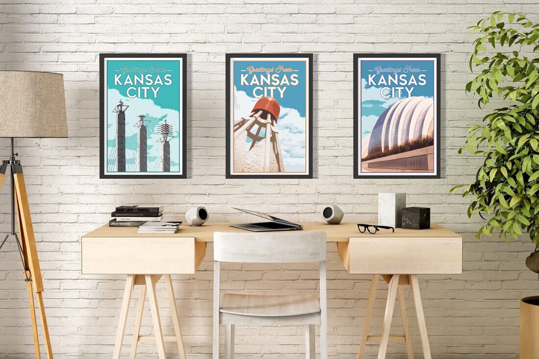 Kansas City 12x18 Nelson Shuttlecock Travel Poster Vintage - Etsy