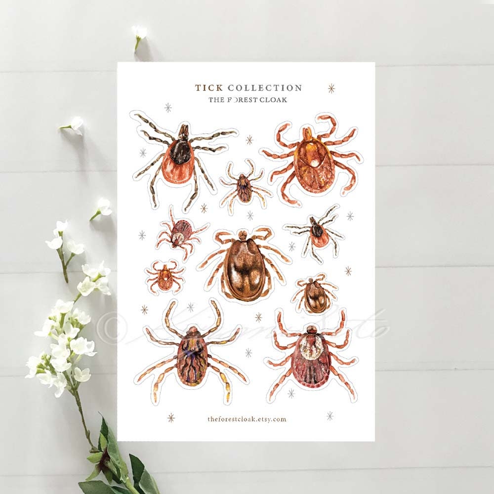 Tick Collection Sticker Sheet, Parasitology, Microbiology, Veterinary ...