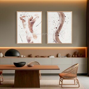 Abstract Human Body Forms Art Set of 2 Art Prints, Human Body Art ...
