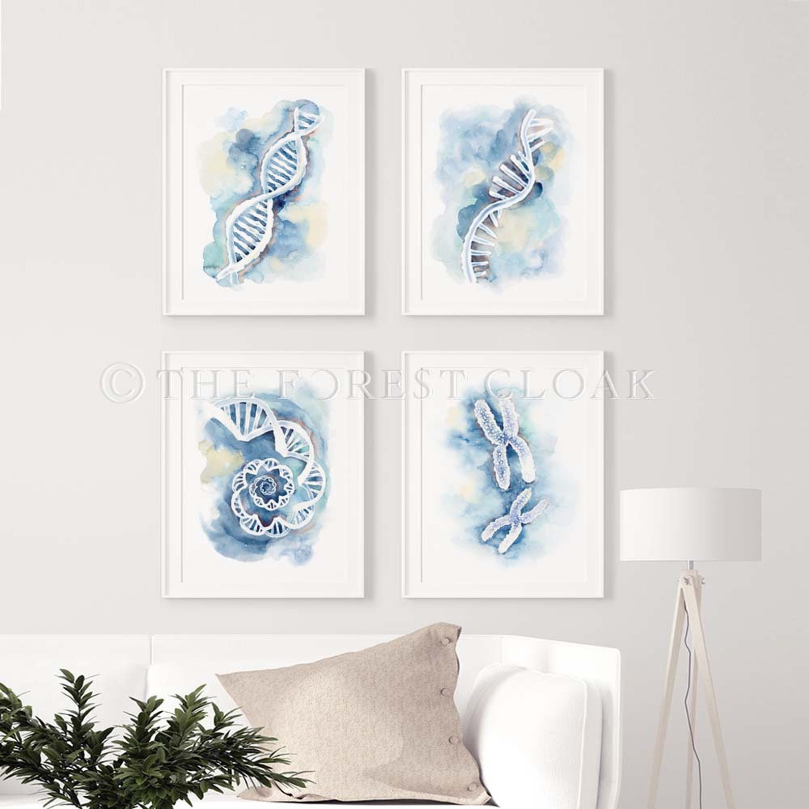 Set of 4 Genetics Posters DNA RNA DNA Spiral Chromosomes - Etsy