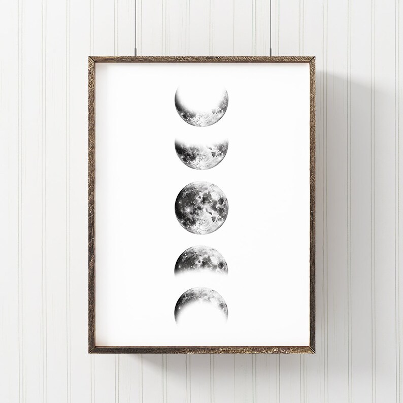 Moon Phases Art Print Moon Wall Decor Poster - Etsy