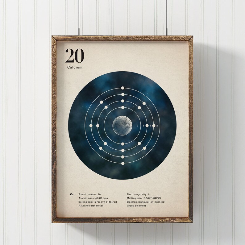 Calcium Electron Shells Poster Science Art Print Chemistry - Etsy