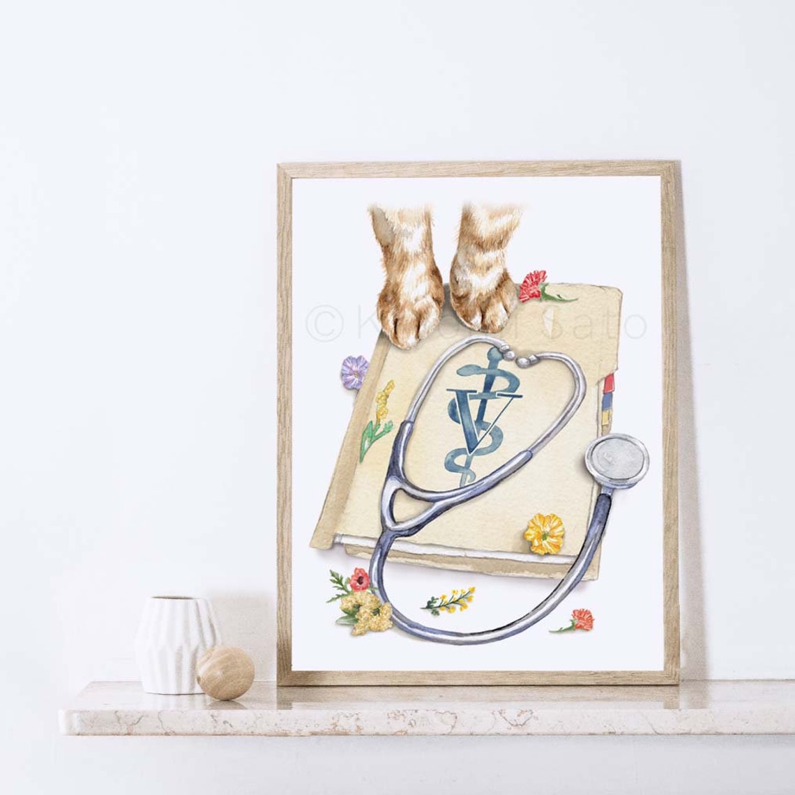 Veterinary Art Print Decor Veterinarian Stethoscope Vet Tech - Etsy