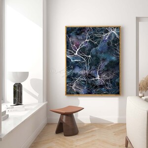 Neuron Galaxy Biology Watercolor Art Print Science Illustration Poster ...