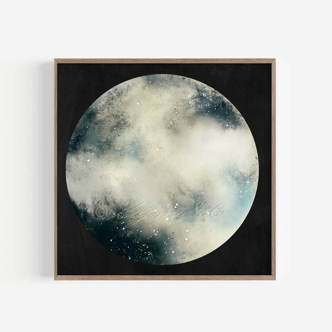 Blue Moon Poster, Astronomy Art, Vintage Style Astronomy Art Print ...