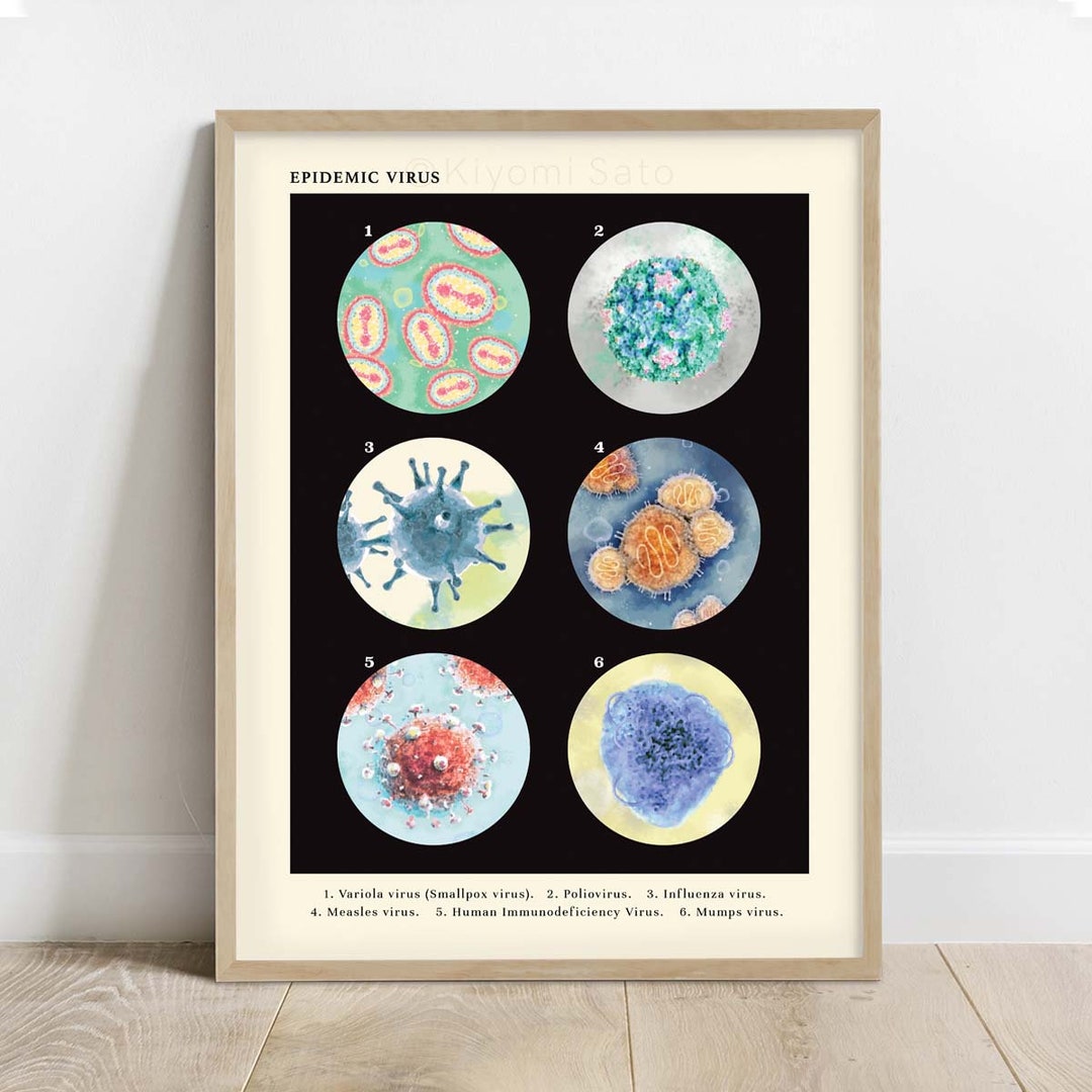 Epidemic Virus Collection Print, Vintage Style Science Art Poster ...
