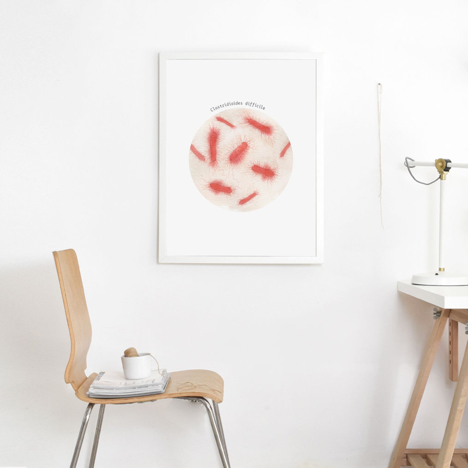 Clostridioides Difficile, Science Art Print, Bacteria Poster ...