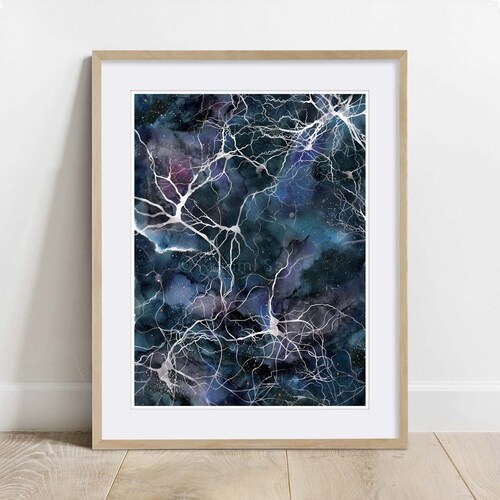 Synapse Science Art Print Synaptic Cleft Biology Poster Wall | Etsy