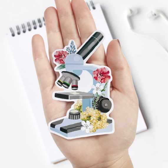 Microscope Vinyl Sticker Unique Science Biology Sticker Decal - Etsy