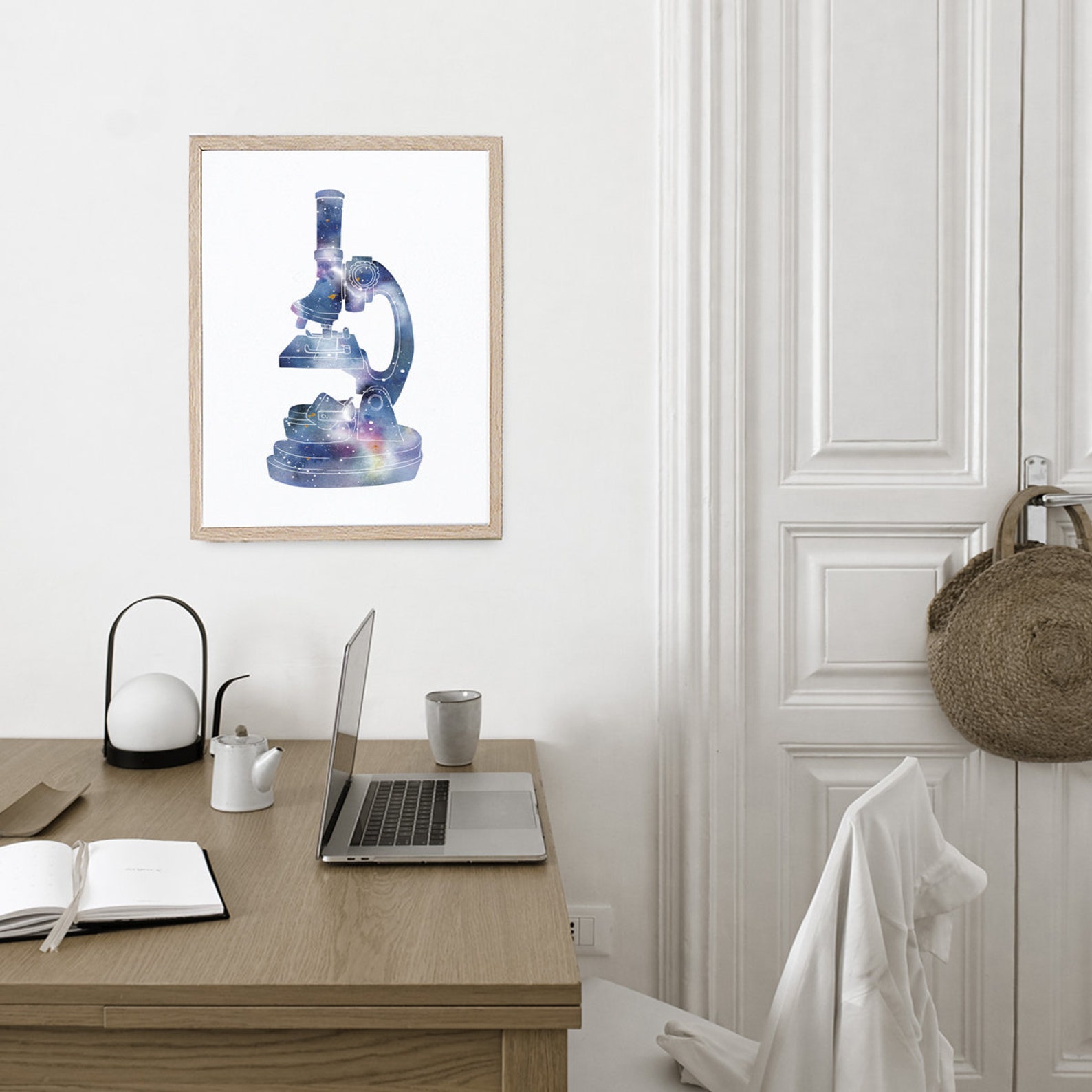 Microscope Galaxy Science Art Print Microbiology Wall Decor - Etsy