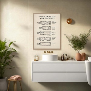 Toothpaste Bathroom Art Print Restroom Decor Poster - Etsy