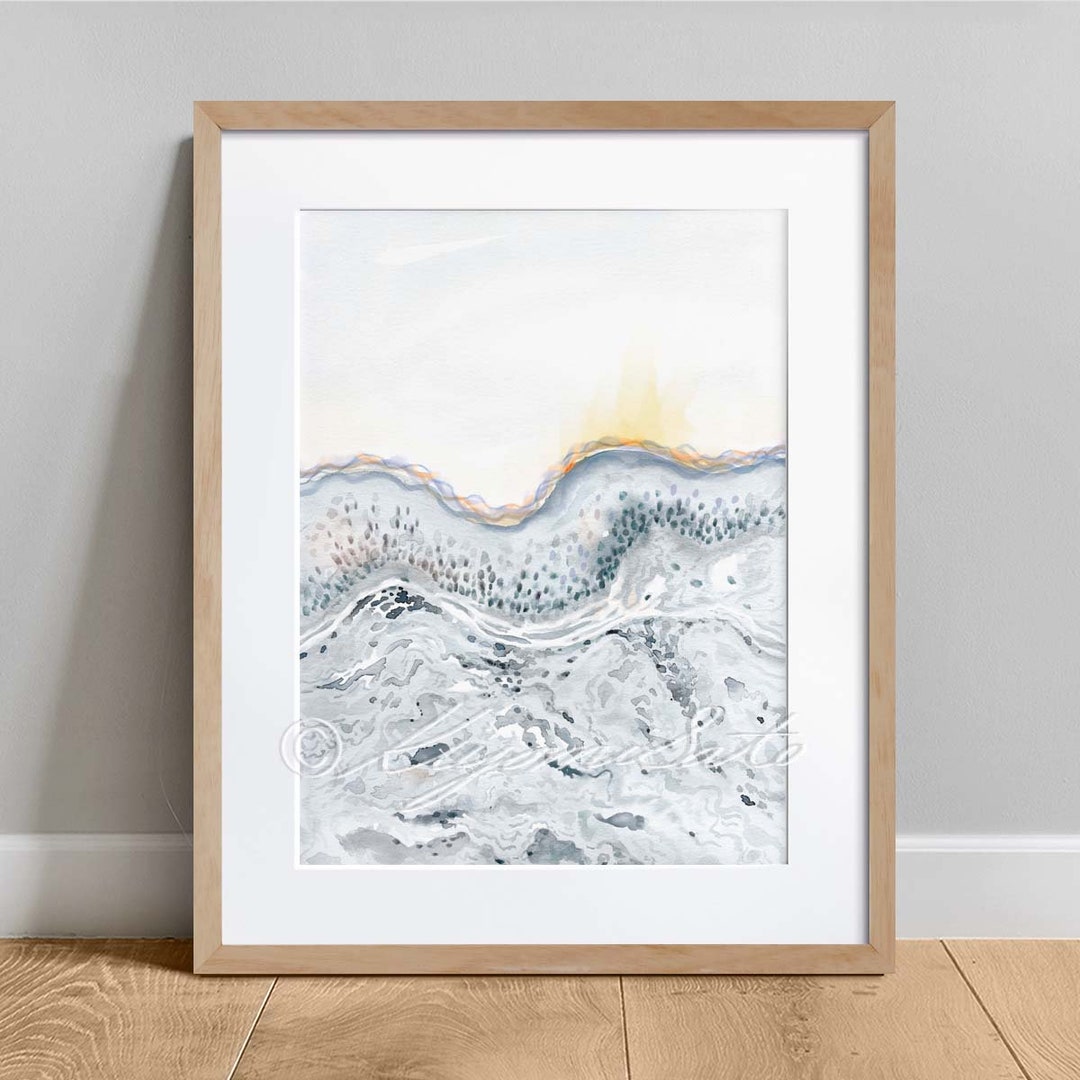 Dermatology Art, Watercolor Epidermis Art Poster, Histology Watercolor ...
