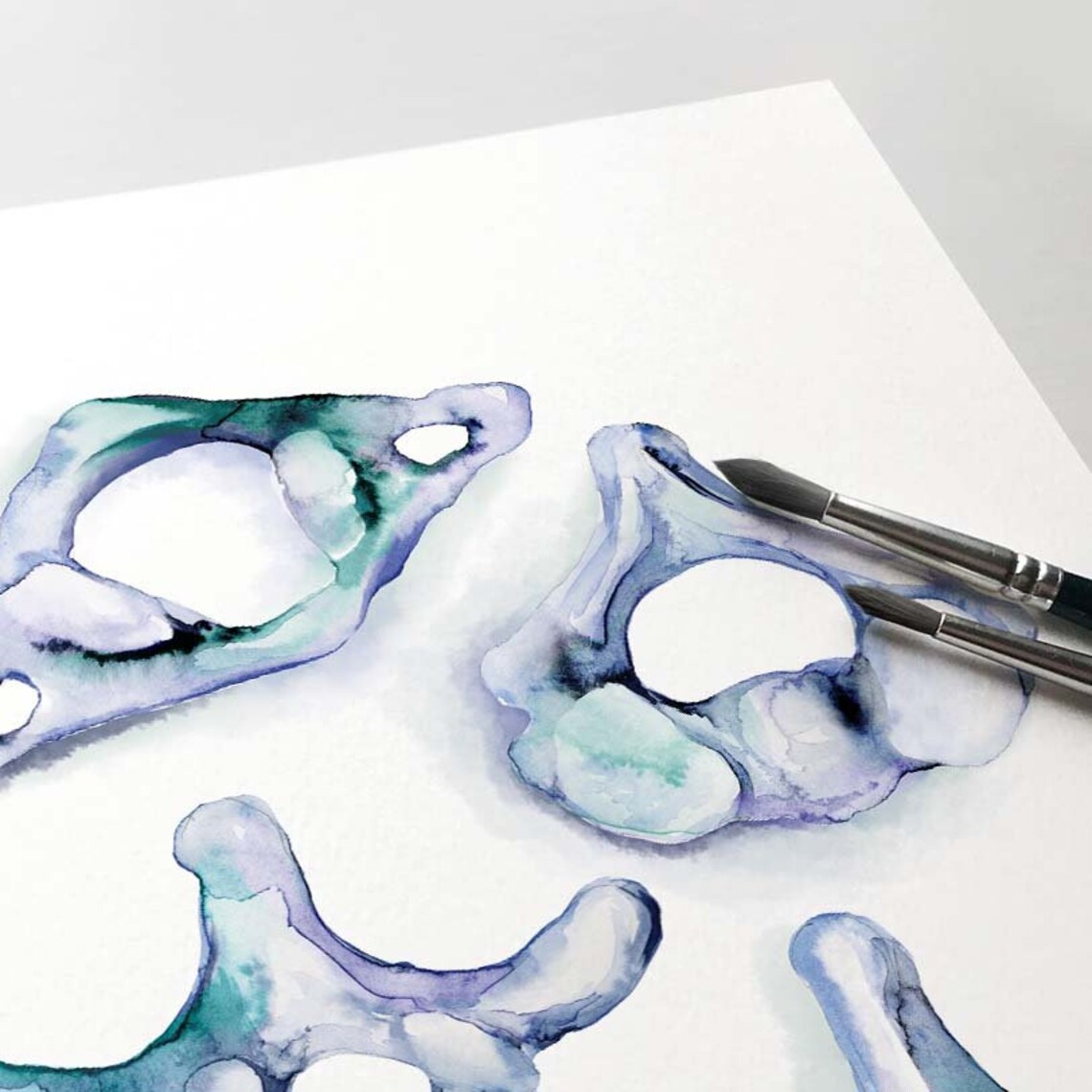 Vertebrae Collection Blue Abstract Art, Orthopedics Art, Science Art ...