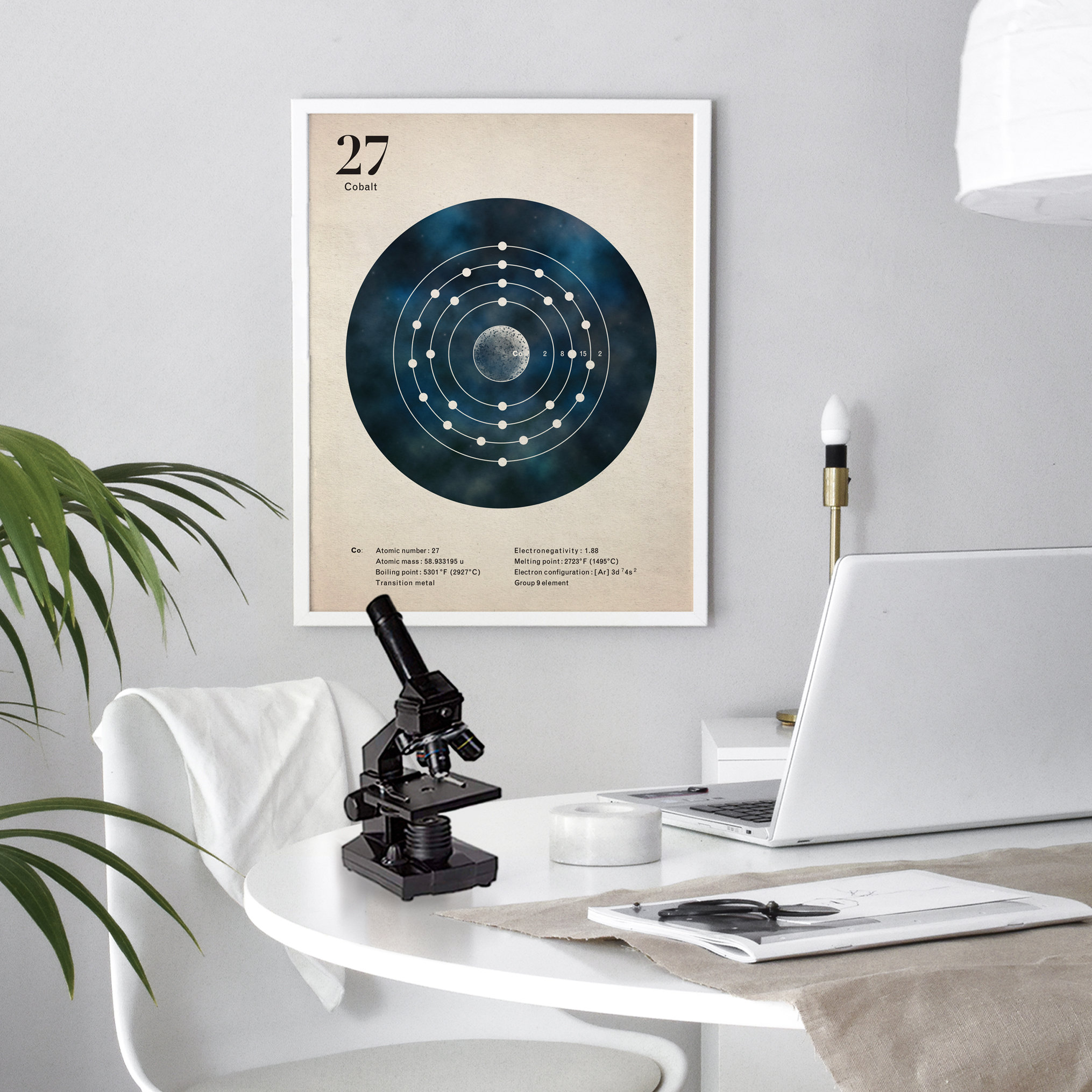 Cobalt Electron Shells Poster, Science Art, Print, Chemistry Wall Decor ...