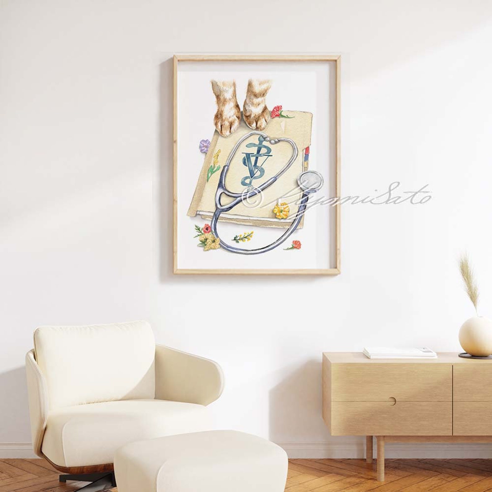 Veterinary Art Print Decor, Veterinarian Stethoscope Vet Tech Art ...