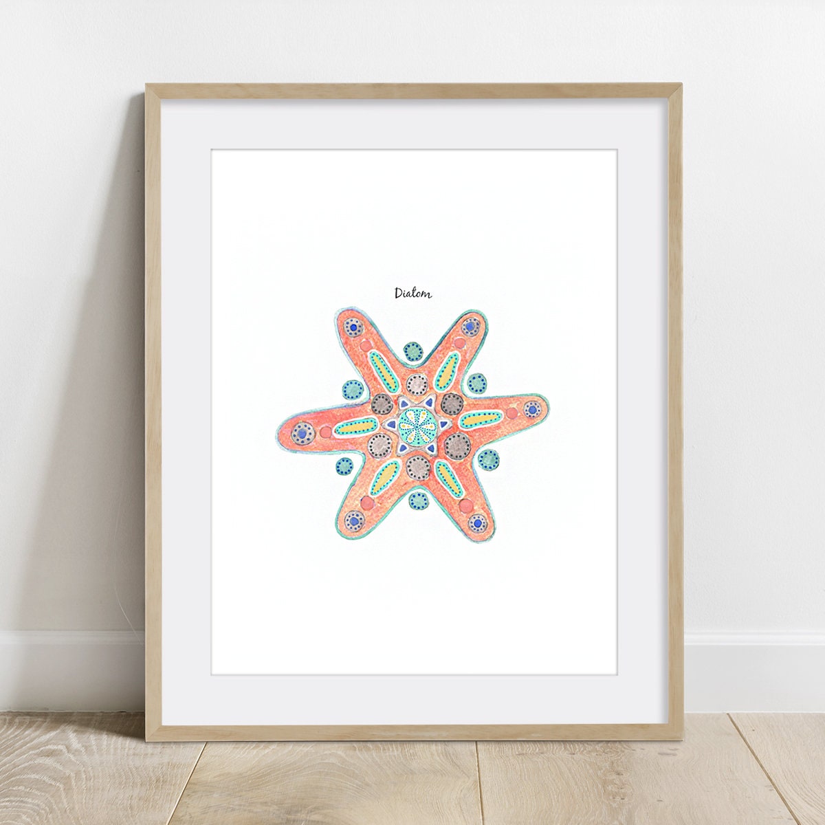 Diatom Star Shape, Microbiology, Biology Poster, Science Art, Print ...