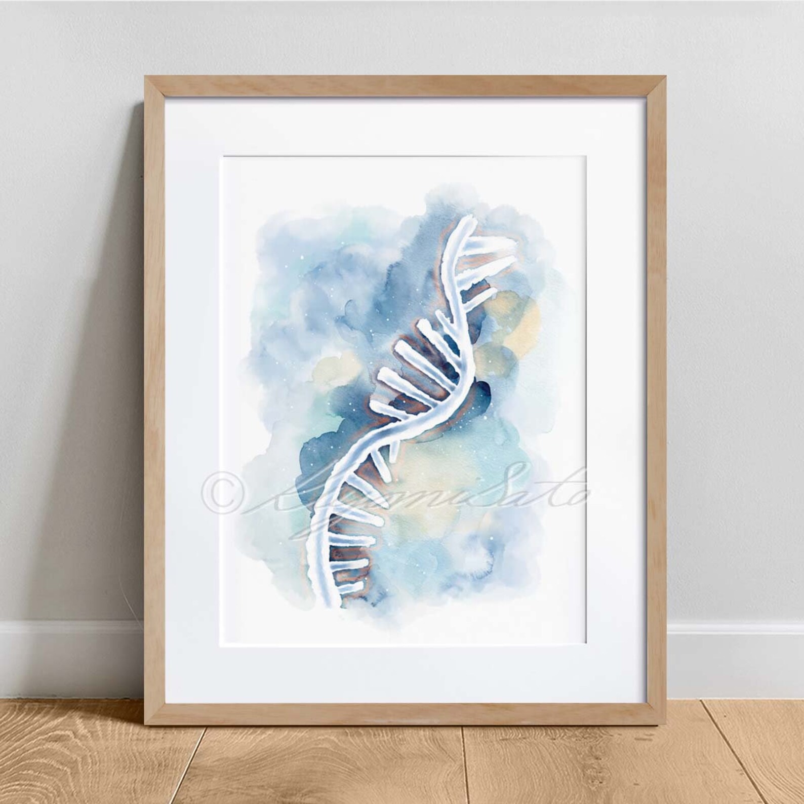 Set of 4 Genetics Posters, DNA, RNA, DNA Spiral, Chromosomes Science ...
