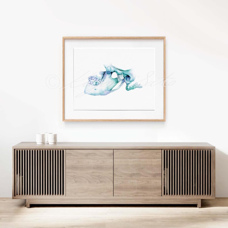 TMJ and Ligament Art Print, Dental Office Decor, Watercolor Anatomy ...