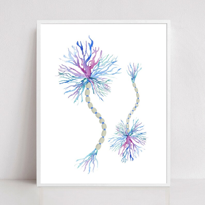 Neuron Poster Science Art Nervous System Print Wall Decor | Etsy