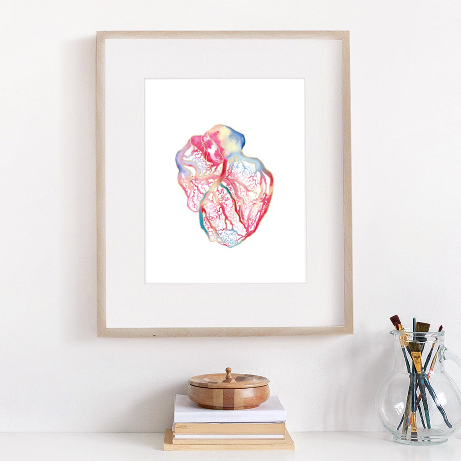 Heart Vascularization Poster, Science Art, Biology Anatomy Cardiology ...