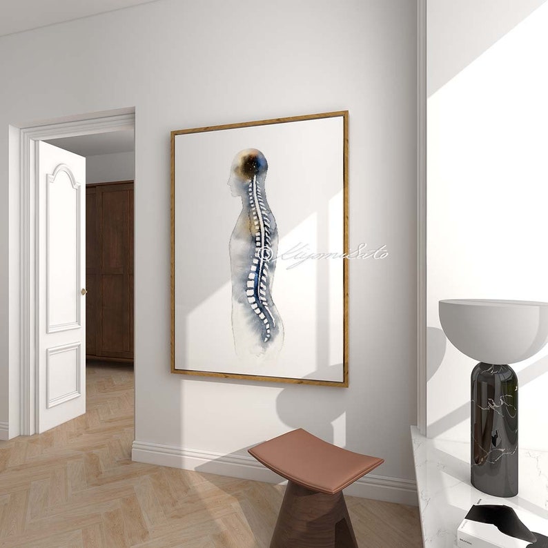 Spine Anatomy Art Vertebrae Orthopedics Art Science Art - Etsy
