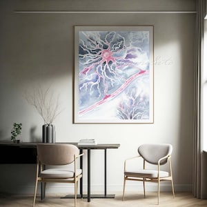 Astrocyte, Glial Cell Art Biology Poster, Science Art Print, Nervous ...