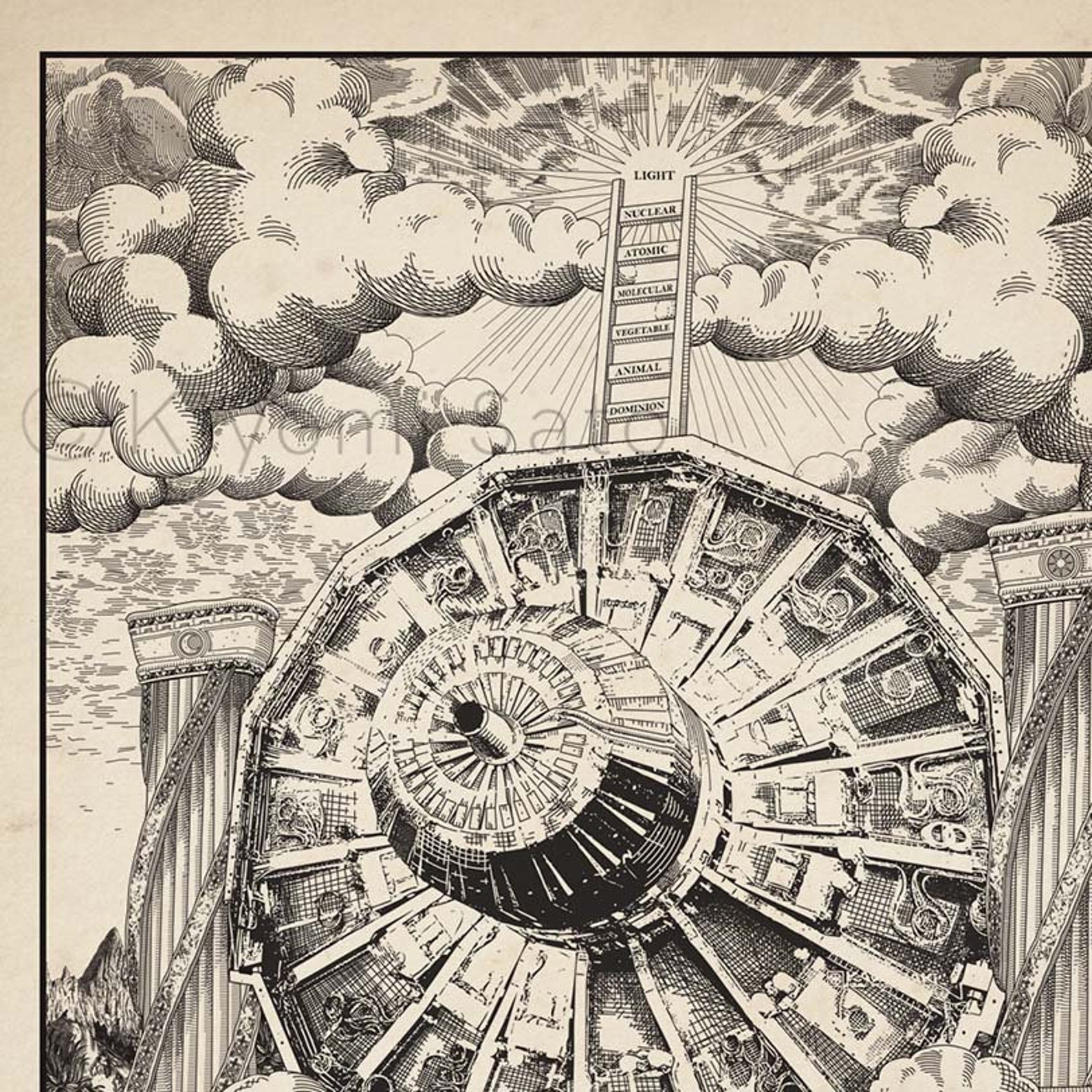 CERN Medieval Style Poster Print Cross Hatching Wall Decor - Etsy