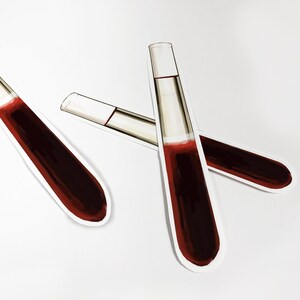 Blood Test Tube Sticker, Blood Plasma Vinyl Sticker, Unique Science ...