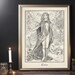 Circe Greek Myth Art, Orphic Art Poster, Greek Mythology Cross Hatching ...