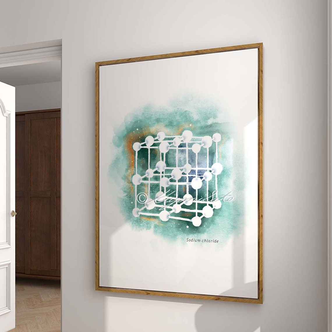 Sodium Chloride Chemical Structure Art, Science Break Room Decor ...