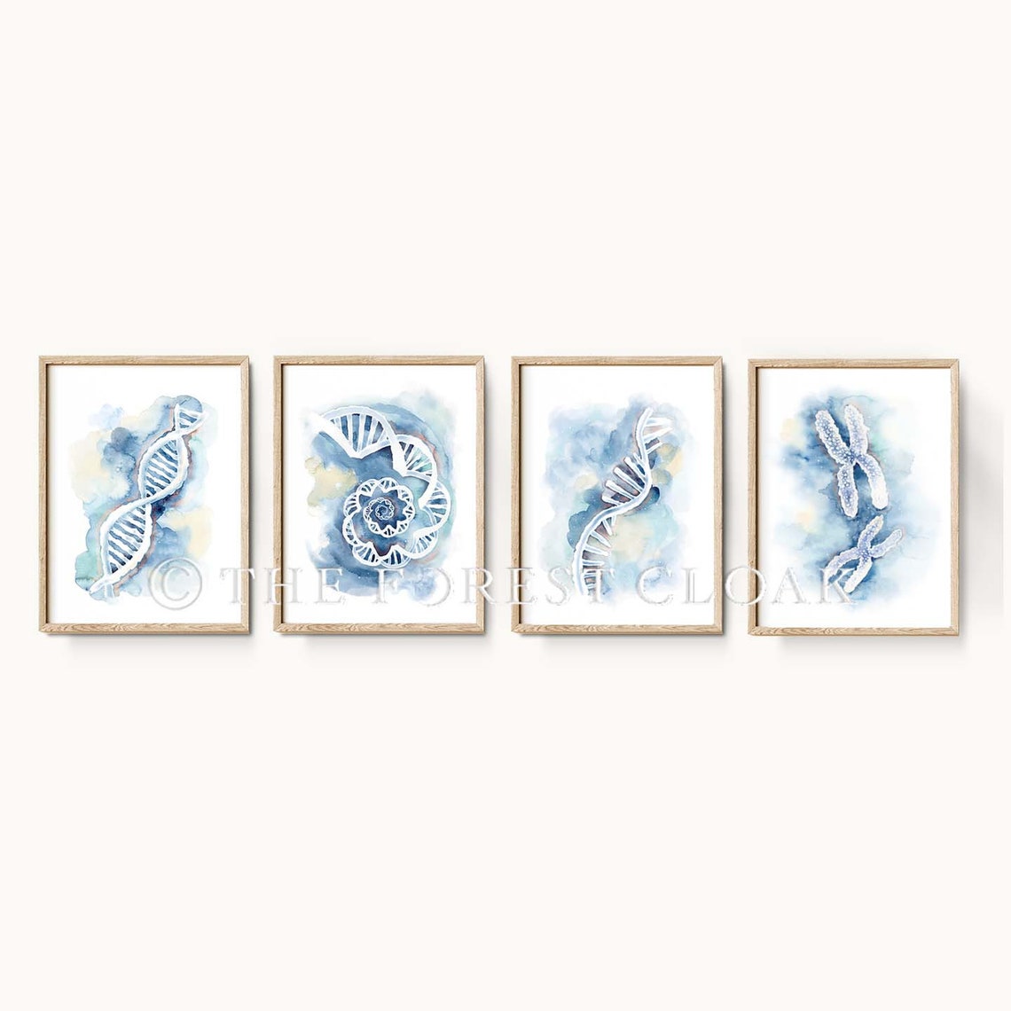 Set of 4 Genetics Posters DNA RNA DNA Spiral Chromosomes - Etsy