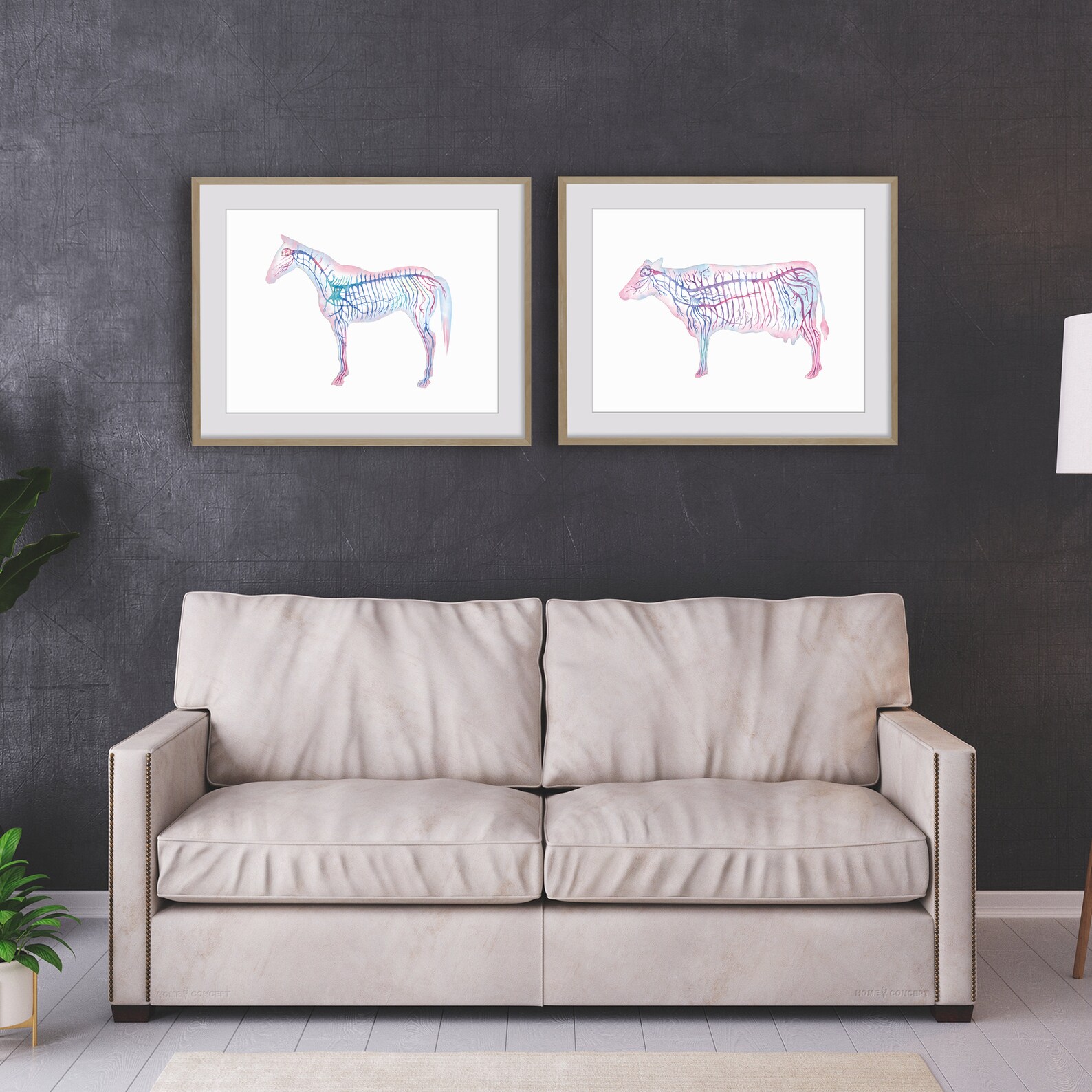 Cattle Nervous System, Science Art Poster, Veterinary Decor, Cow ...