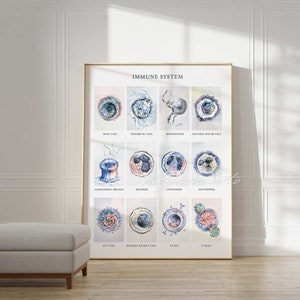 Immune System Art Print, Immunology Poster White Blood Cell ...