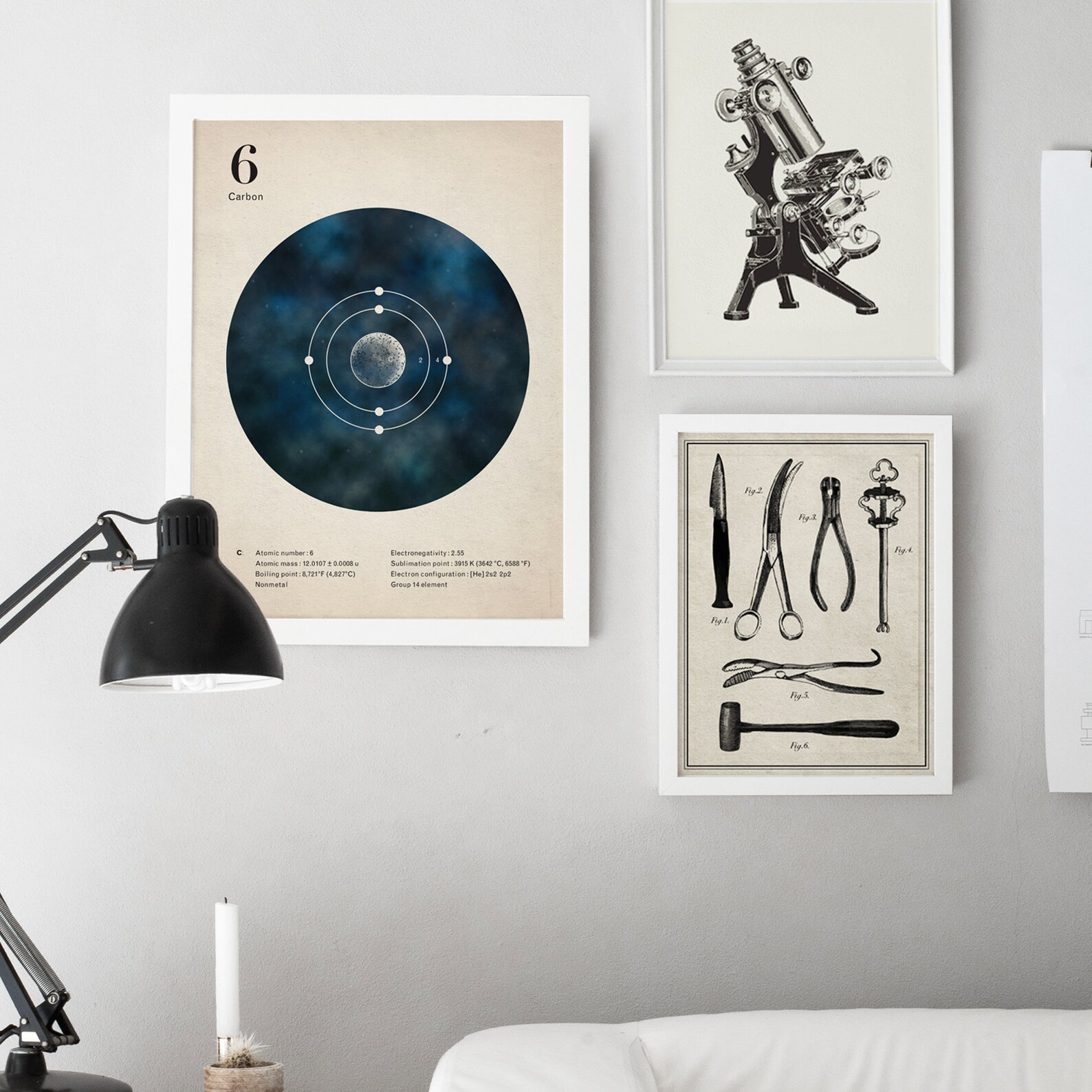 Carbon Electron Shells Poster, Science Art, Print, Chemistry Wall Decor ...