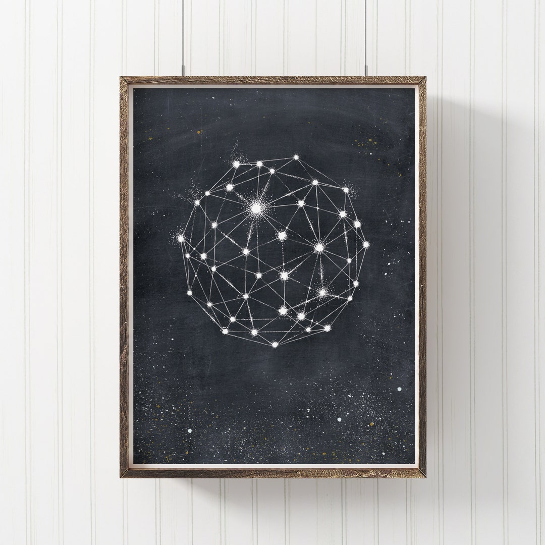 Starry Map Art, Galaxy Illustration Wall Decor - Etsy