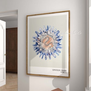 Epstein-barr Virus Art Print, Science Wall Decor, Molecular Biology ...