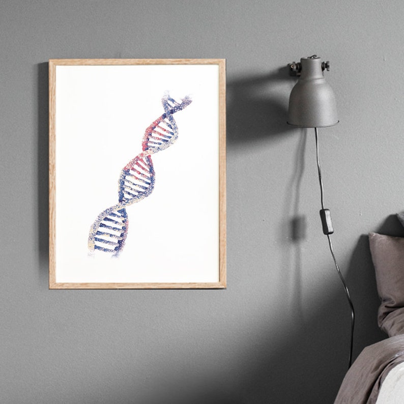 DNA Helix Science Art Biology Poster, Molecular Biology Print ...
